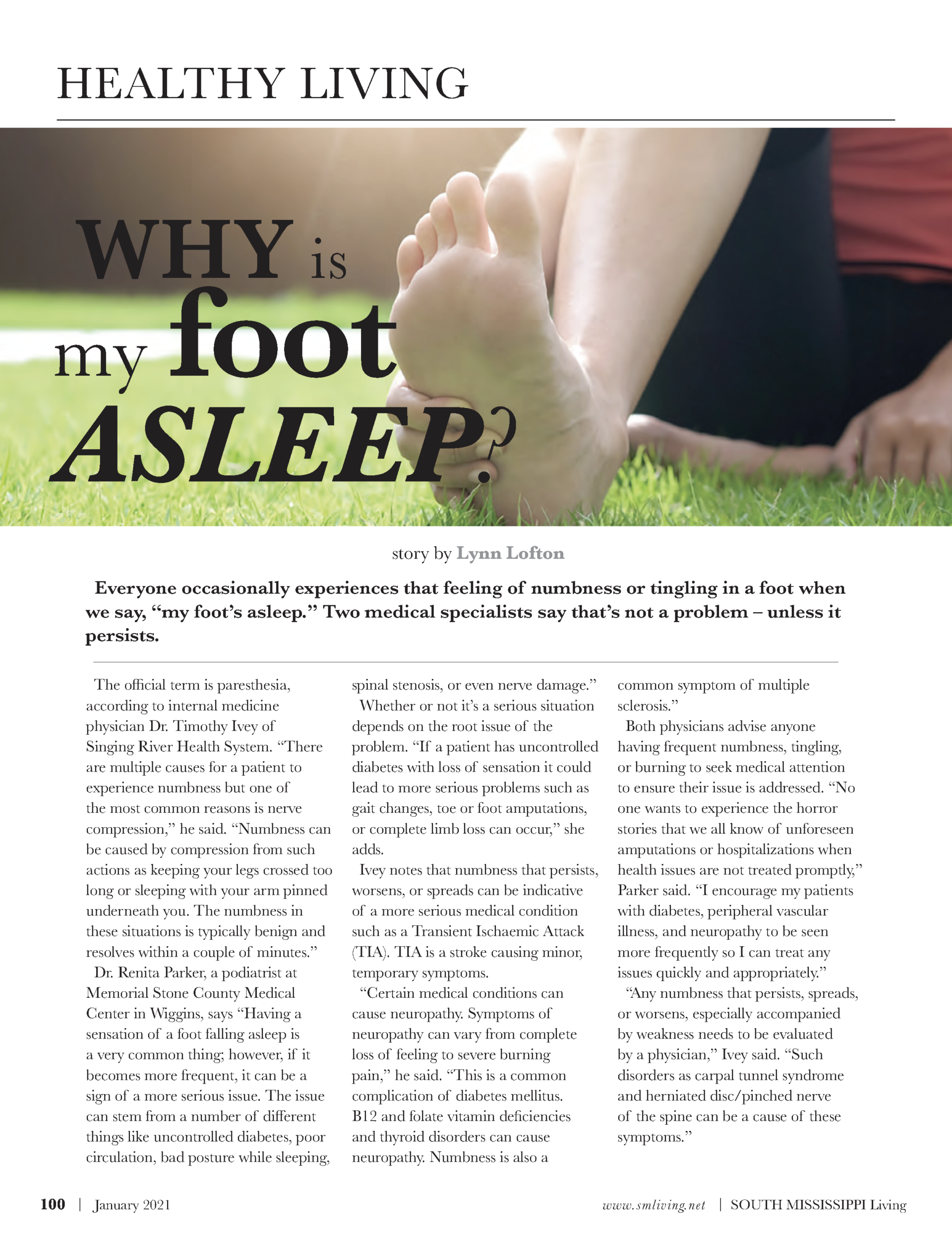 Why is My Foot Asleep? Dr. Tim Ivey Explains. | Singing River Health System